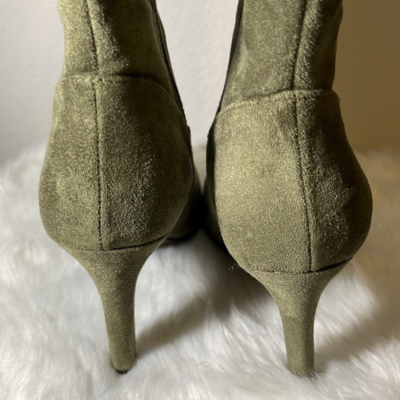 Rialto | Shoes | Rialto Chung Faux Suede Midcalf Booties Olive Green ...